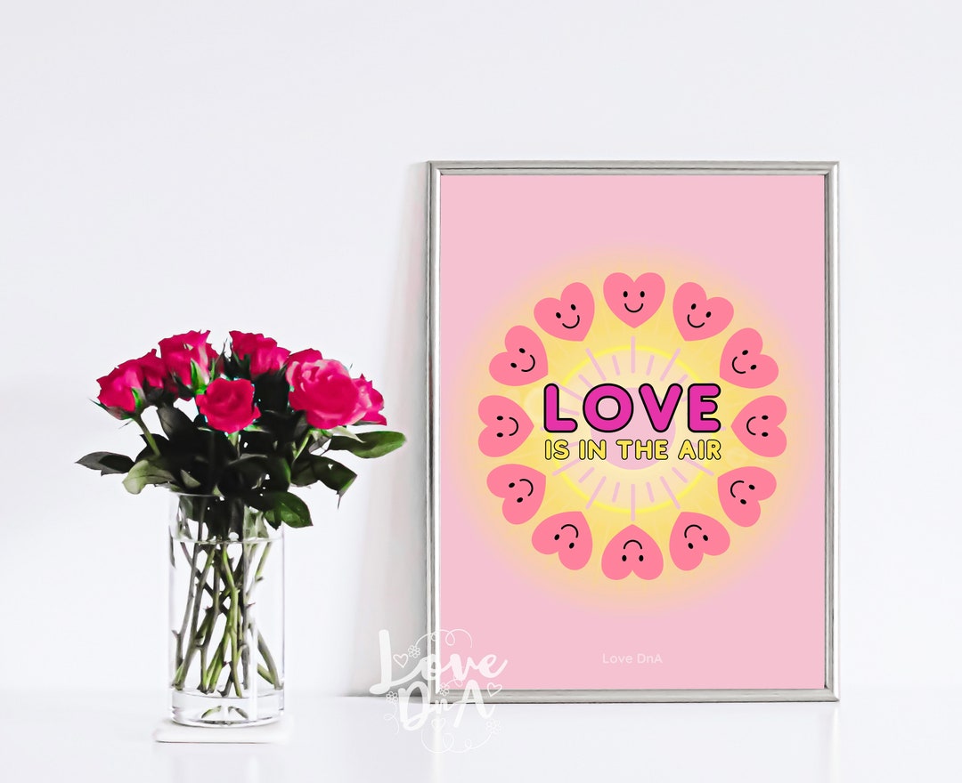 LOVE Print Digital Printouts | Smiley Heart Room Decor | Positive ...