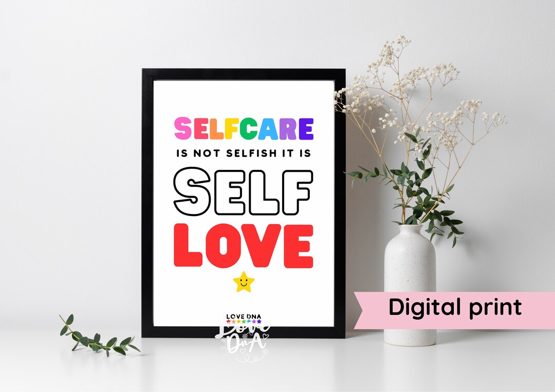 SELFCARE is SELF LOVE Digital Printout Well Being Poster Promote ...