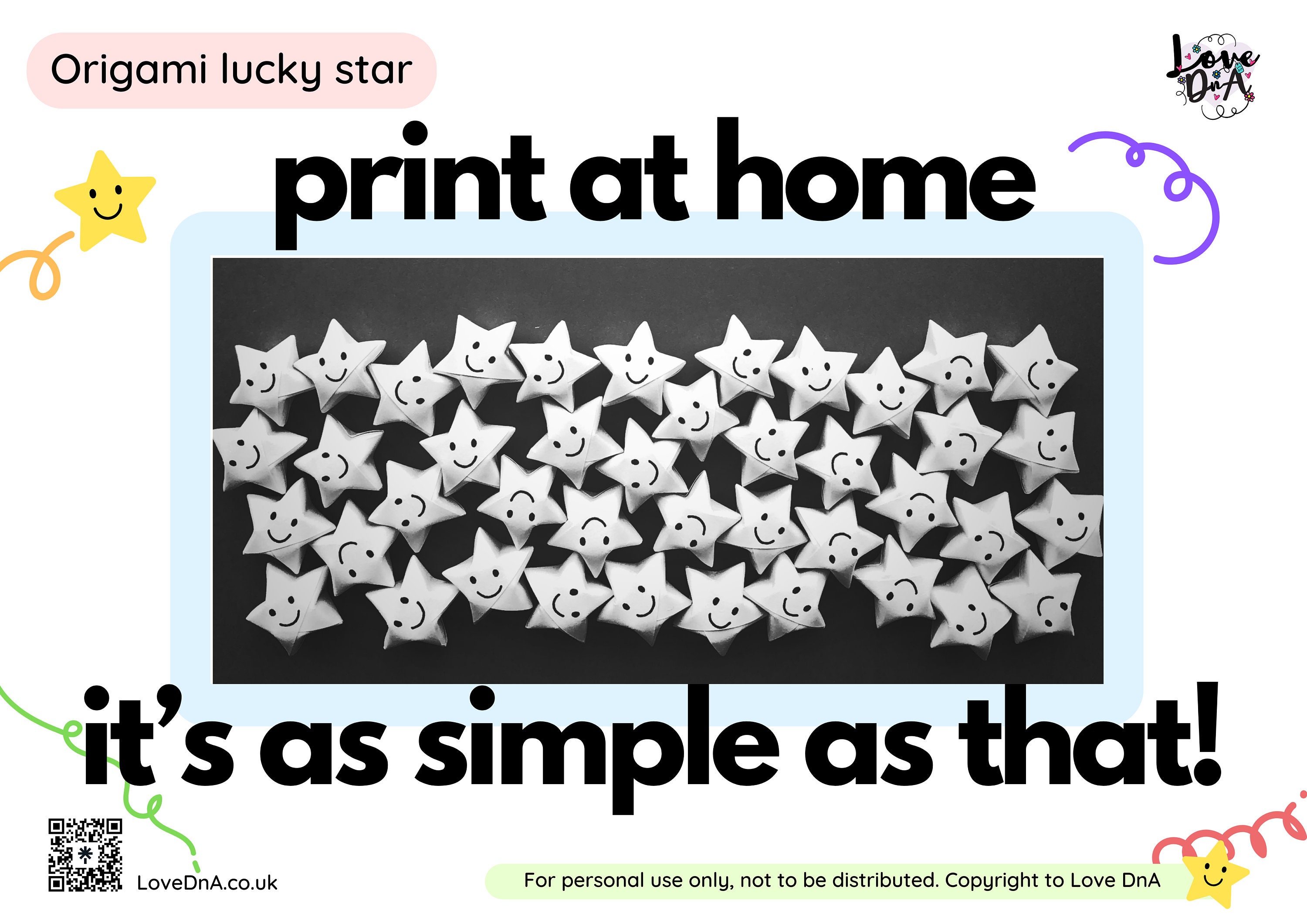 Lucky Star Origami Paper Printable