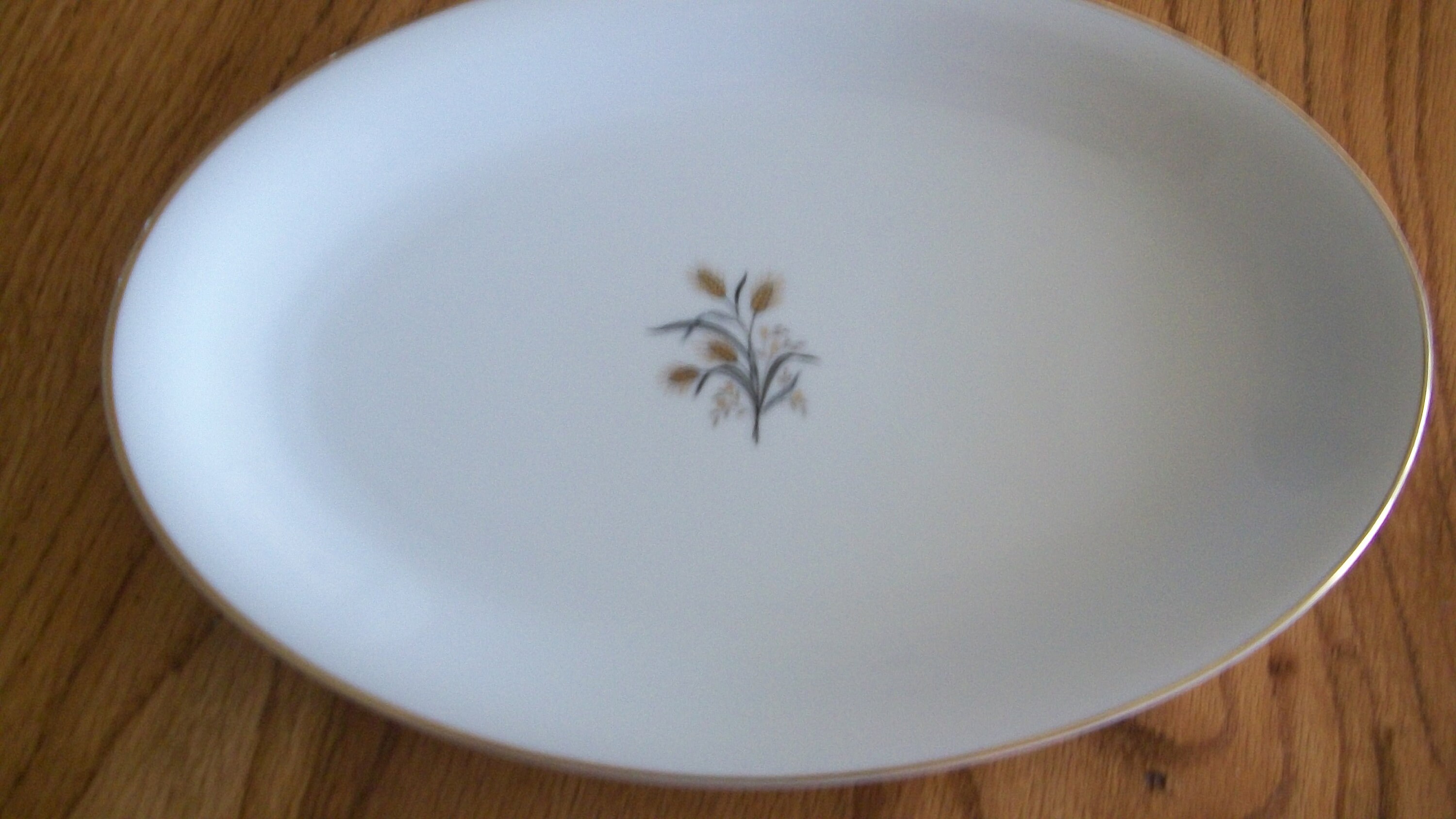 Noritake Wheatcroft Platter, Gold Wheat, Gray Leaves - Etsy