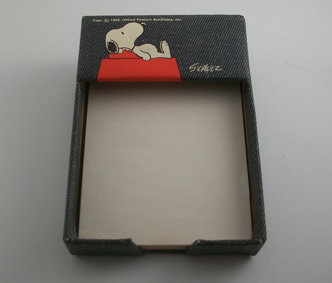 Snoopy Note Pad Holder, Vintage Memo Pad, Copyright 1958, Schulz ...