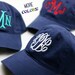 Navy Monogrammed Hat Monogrammed Baseball Cap Personalized Baseball Hat ...