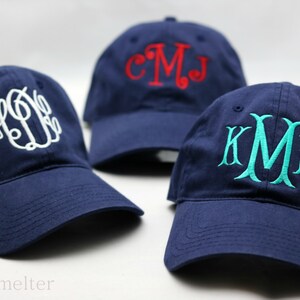 Navy Monogrammed Hat Monogrammed Baseball Cap Personalized Baseball Hat ...