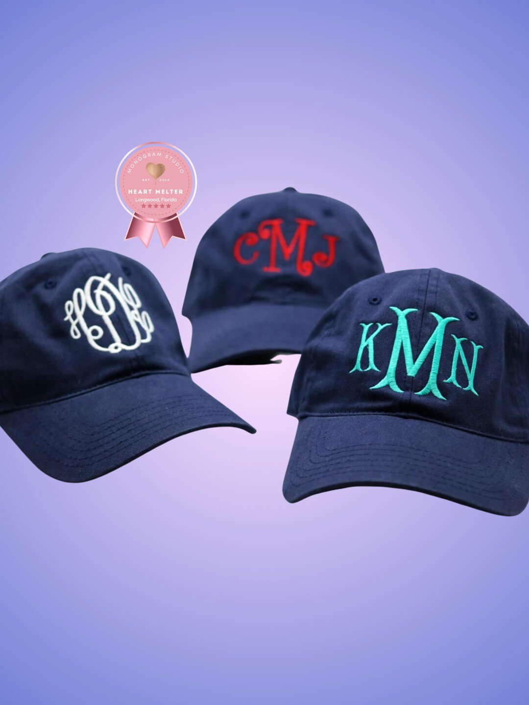 Navy Monogrammed Hat Monogrammed Baseball Cap Personalized Baseball Hat ...
