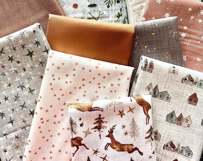 Winter Dreams Curated Fat Quarter Bundle, 14 Fat Quarters, Winter Deer ...