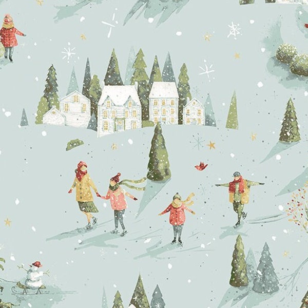 Winter Scene Fabric - Etsy