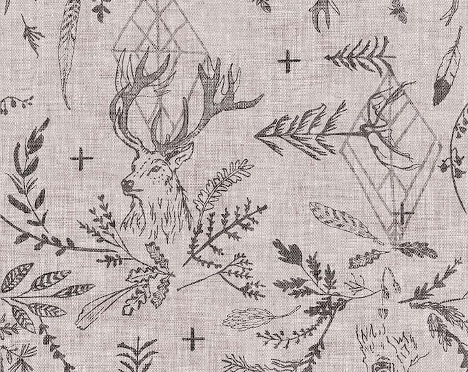 Woodland Stag on Linen Texture, Forest Fable by Esther Fallon Lau for ...