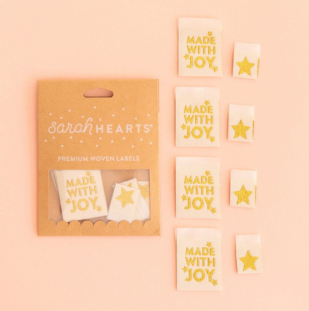 Made With Joy Star Label, Sew-in Labels for Handmade Projects, Double ...