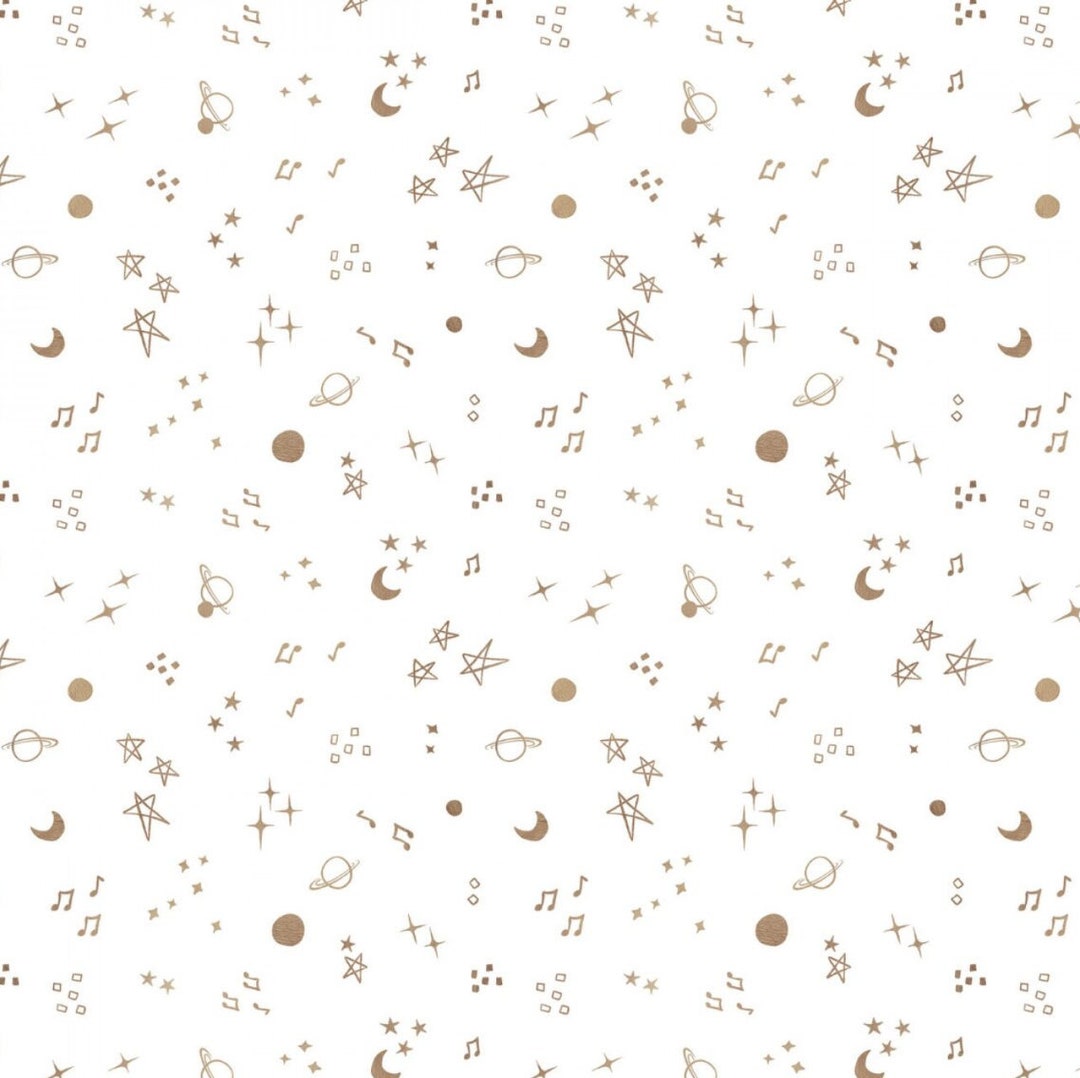 White Starry Night, Sweet Lullaby Moons and Stars, by Ivy Jayne Design ...