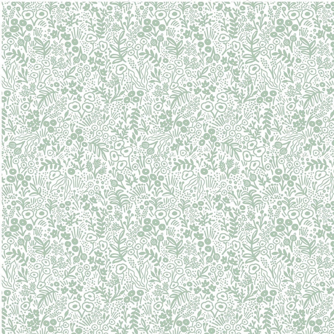Sage Green Floral Botanical by Rifle Paper Company for Cotton+steel ...
