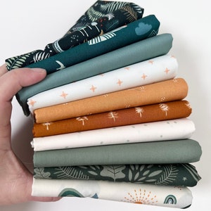 Timberline Forest Fabric Bundle, Teal Green Rust Gold Spruce, Woodland ...