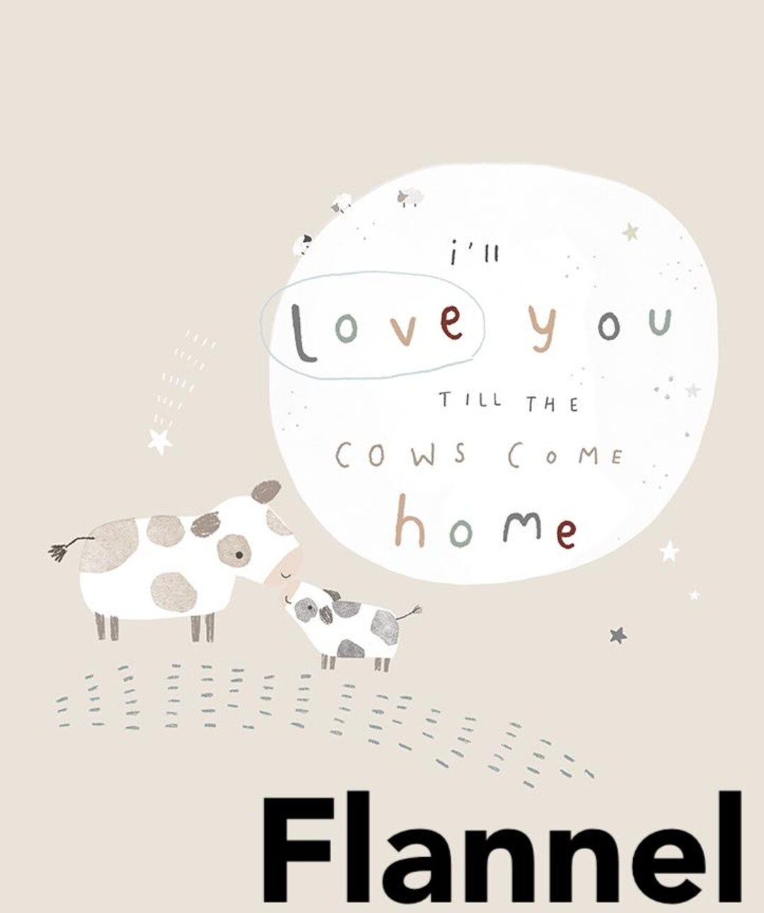 Cow Themed Flannel Quilt Panel, Til the Cows Come Home, by Riley Blake ...