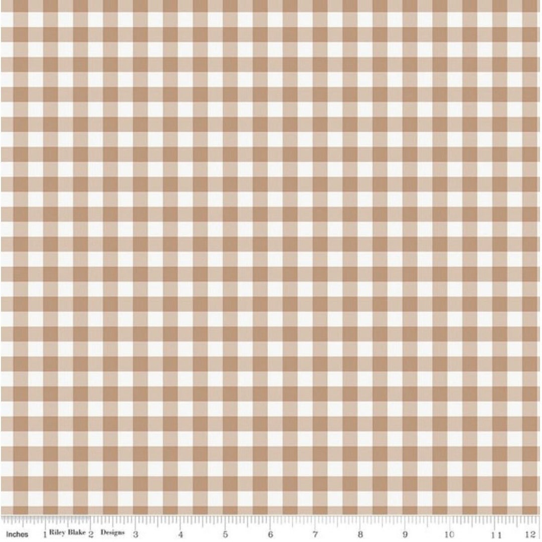 Neutral Gingham Fabric, Plaid Beach, C13186 Beach by Dani Mogstad for ...