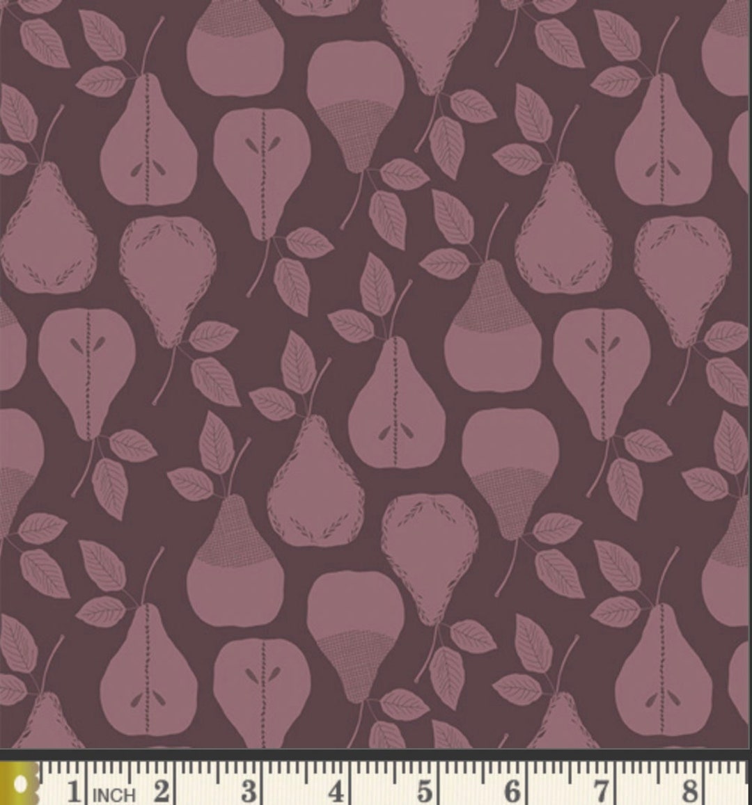Purple Pears, Fabric Yardage, Sweet Harvest Rare, Bonnie Christine ...