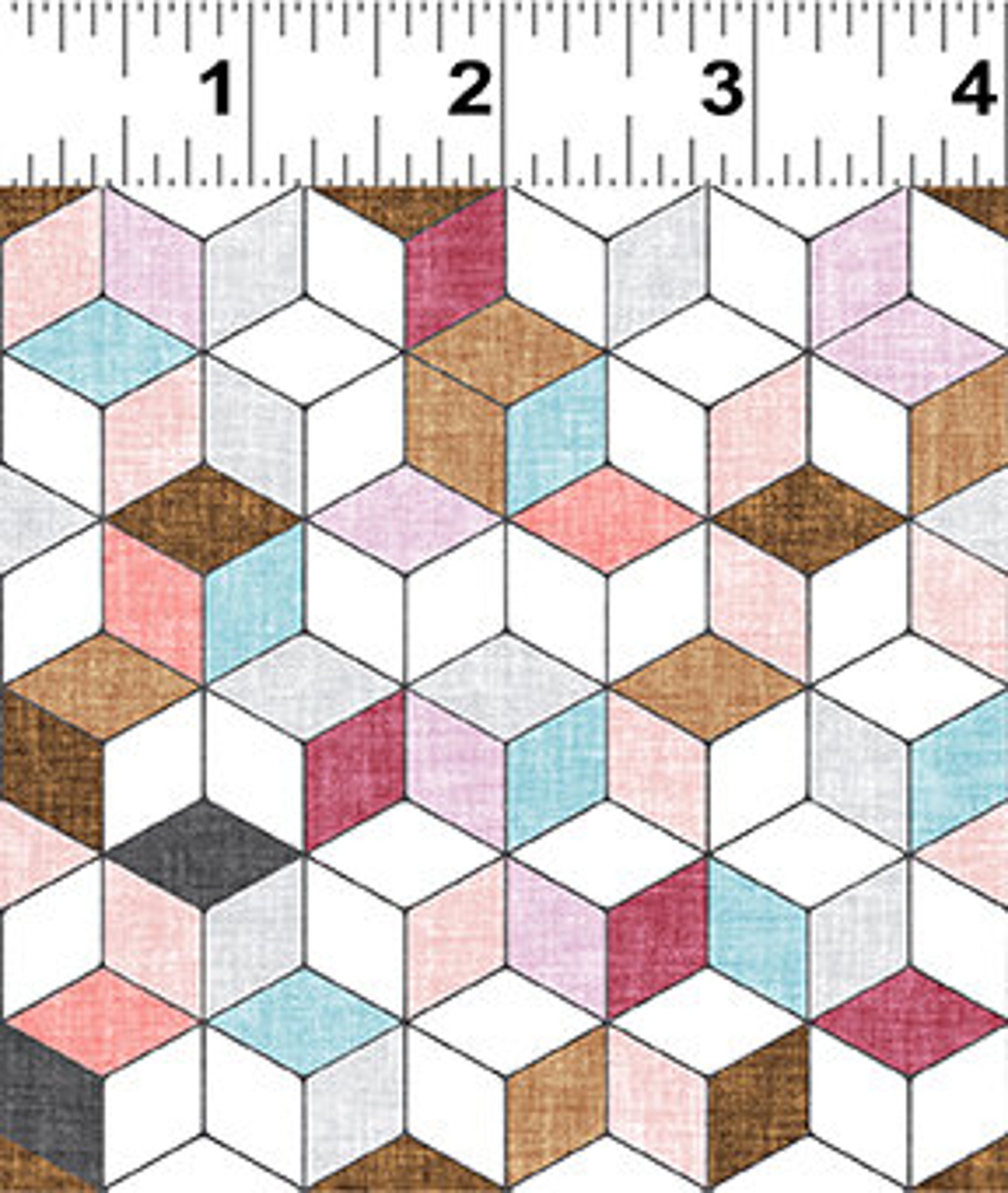 Pink Hexo, Forest Glade by Esther Fallon Lau for Clothworks, Quilting ...