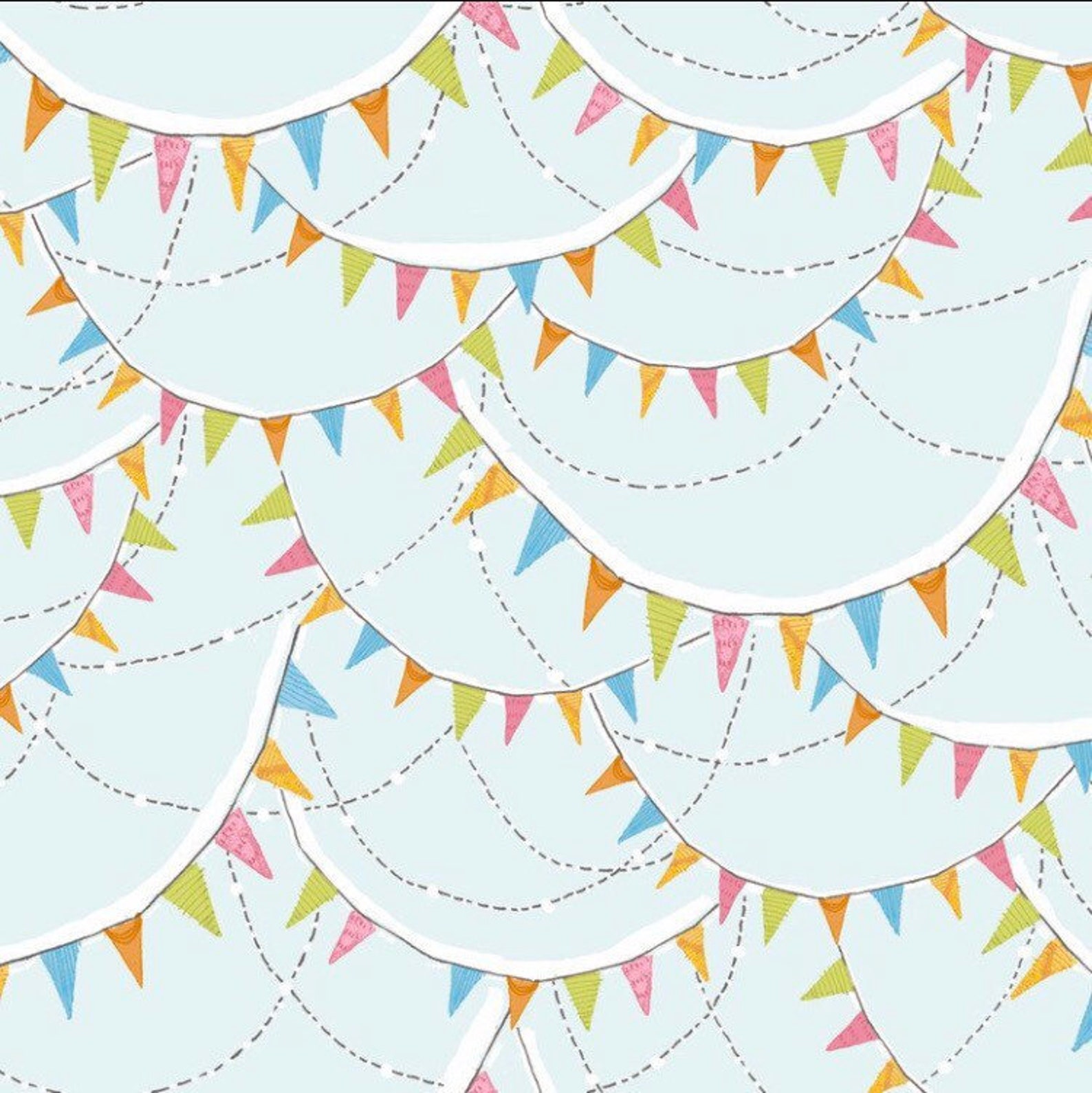 Festive Scalloped Flags Hello World Glory Days by Cori - Etsy