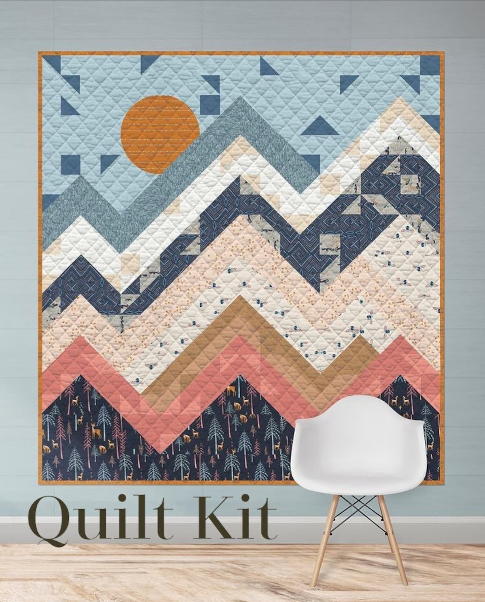 Wilderness Quilt Kit, Little Forester Fusion, Among the Pines, Mountain ...