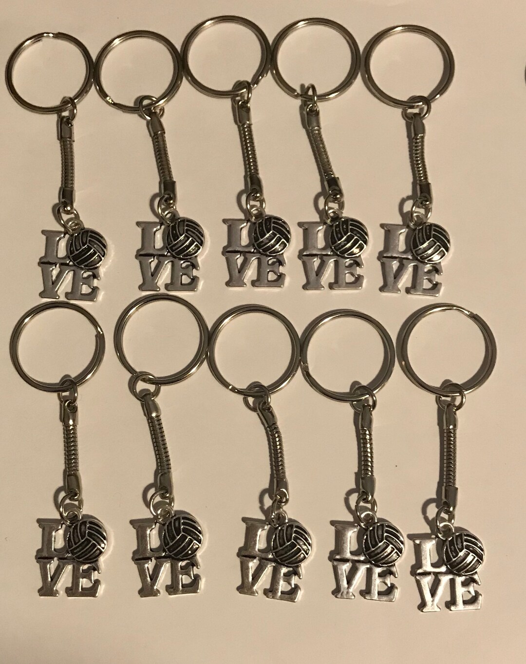 Netball - 10 X Love Netball Silver Key Ring / Bag Tag Gift for Player ...