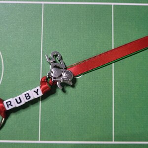 Netball 2025 Keyrings Bag Tags X 11 Personalised Black & White Beads ...