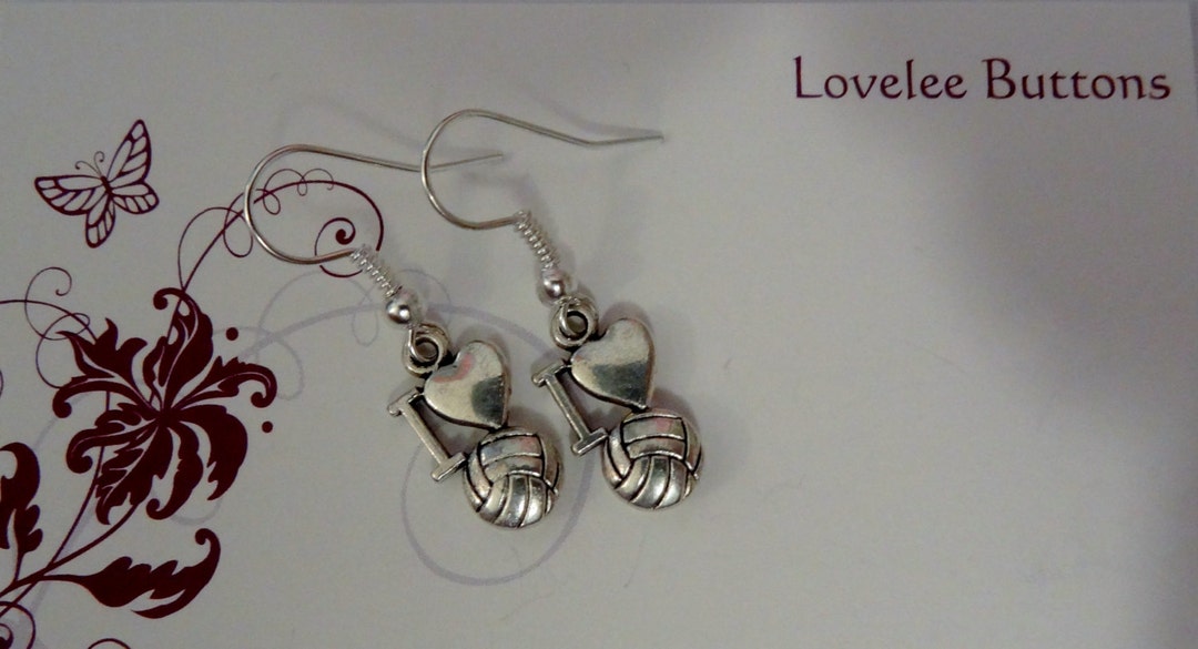 Netball Earrings I LOVE NETBALL Silver Hooks - Etsy