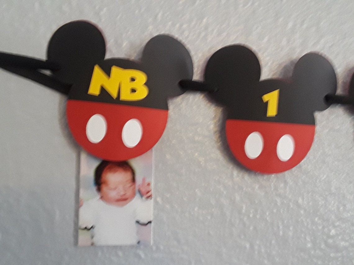Mickey Mouse Photo Banner, Mickey Mouse Decoration, Mickey Mouse Party ...