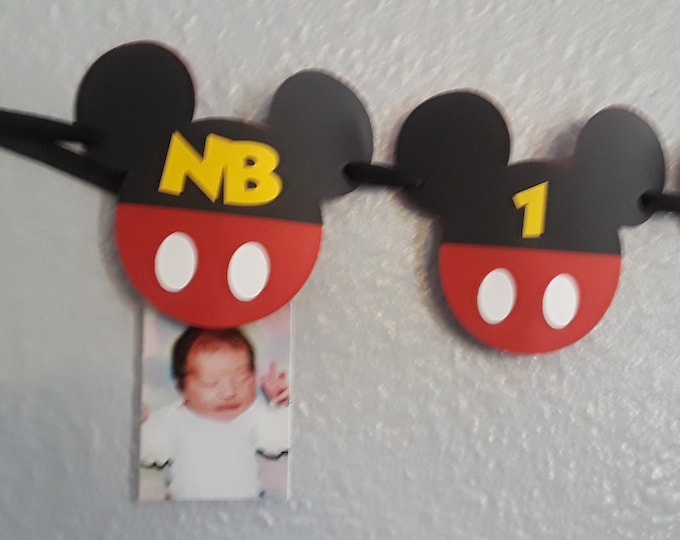 Banners de cumpleaños de Minnie Mouse, Minnie Mouse con brillo rojo y ...