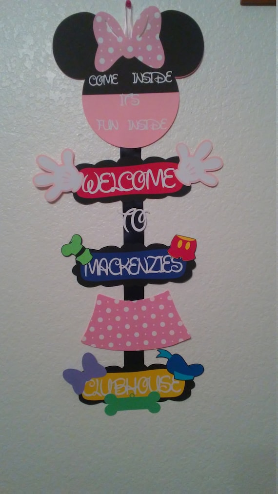 Minnie Mouse Clubhouse Door Sign Minnie Mouse Birthday Party - Etsy