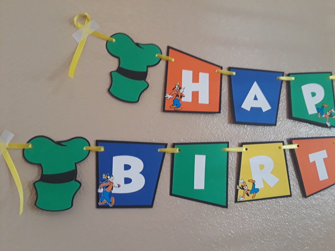 Goofy Happy Birthday Banner,disney Goofy, - Etsy