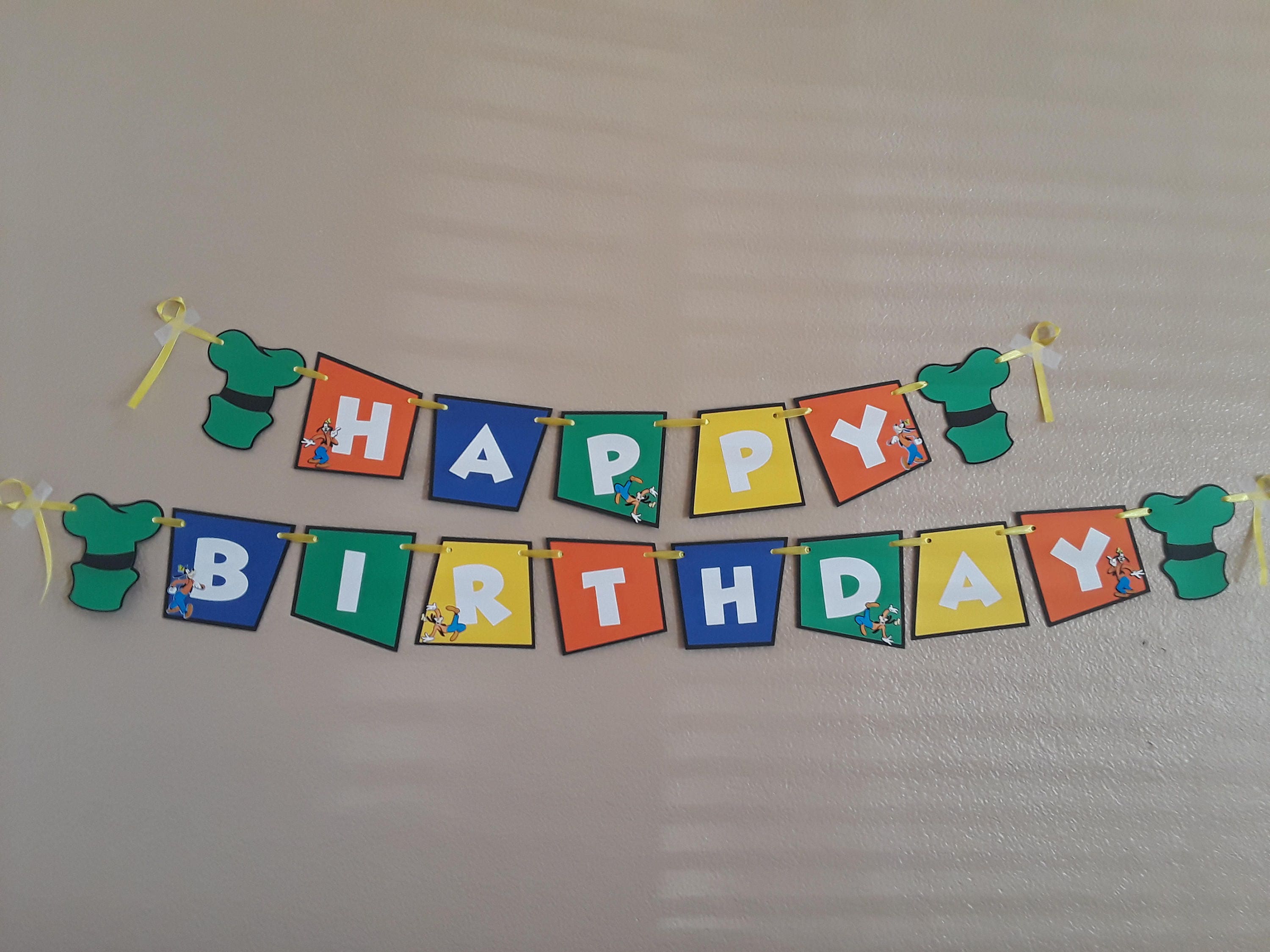Goofy Happy Birthday Banner,disney Goofy, - Etsy