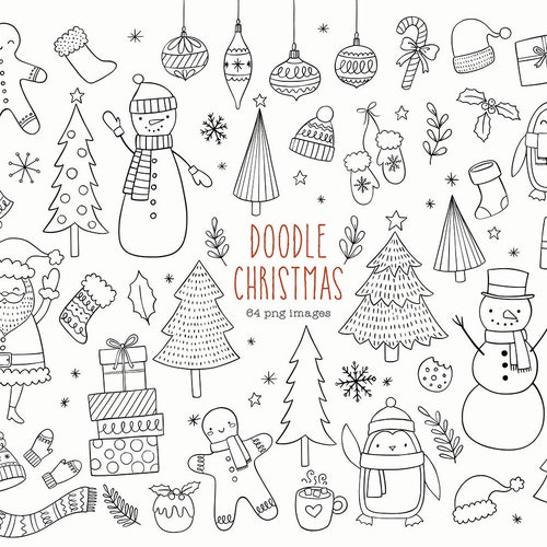 Doodle Flower Clipart Commercial Use Clip Art Hand Drawn | Etsy