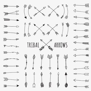 Tribal Arrows Clipart Commercial Use , Clip Art Doodle Arrows, Hand ...