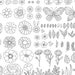Doodle Flower Clipart Commercial Use- Clip Art Hand Drawn , Branches ...