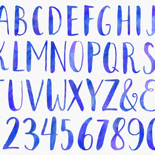 Watercolor Alphabet Clipart 26 Hand Painted PNG Watercolor - Etsy