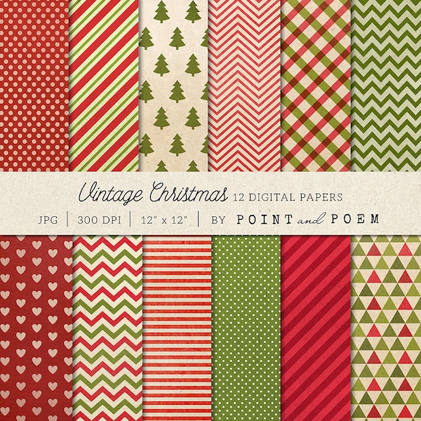 Christmas Digital Paper - Etsy
