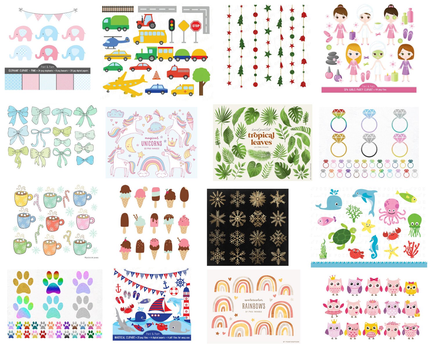 Clipart Bundle Clipart Set Hand Drawn Cliparts Graphics - Etsy Canada
