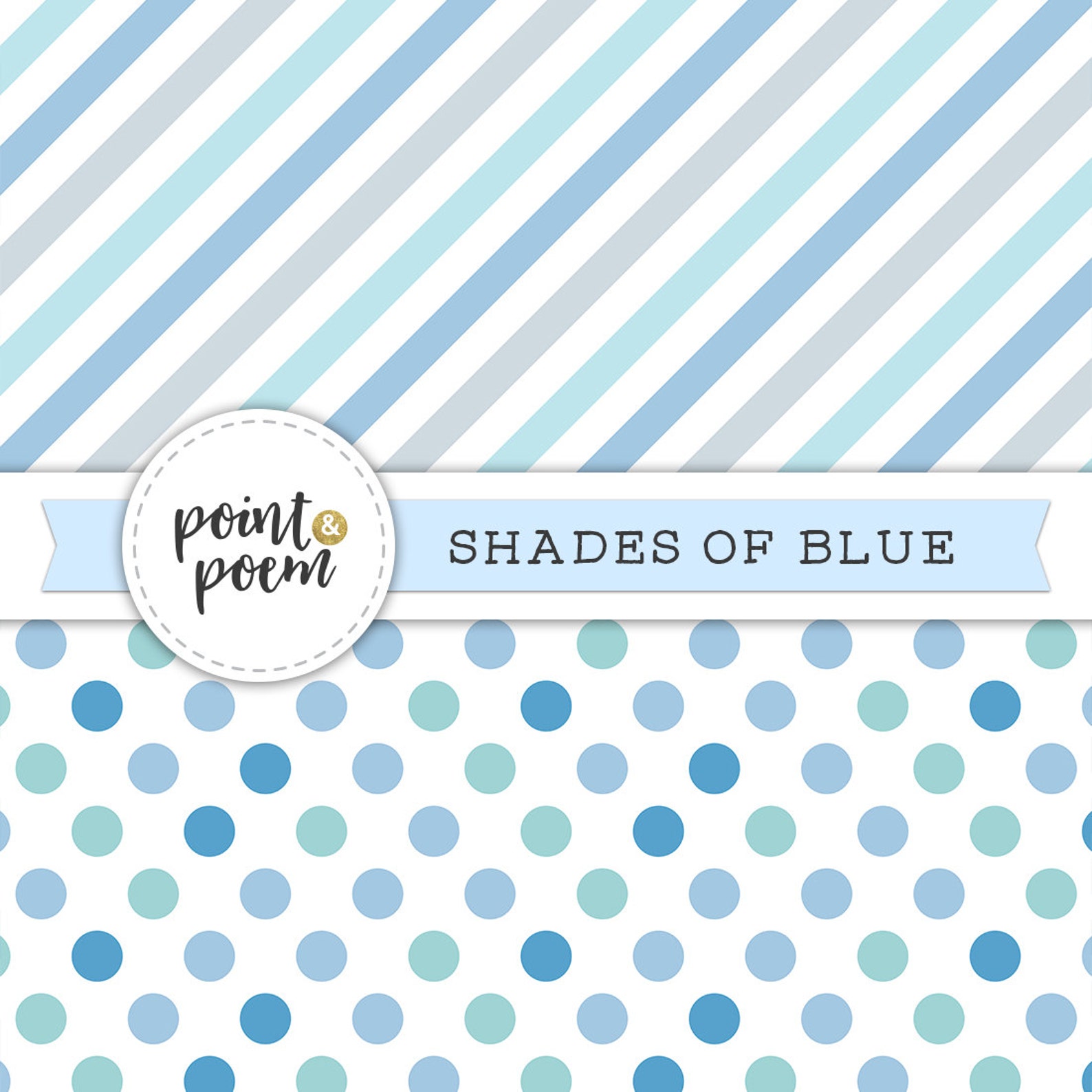Digital Paper Scrapbook Paper Blue Navy Teal Turquoise | Etsy