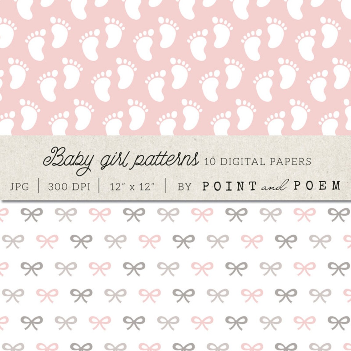 Baby Girl Digital Paper Its a Girl Patterns Baby Shower - Etsy