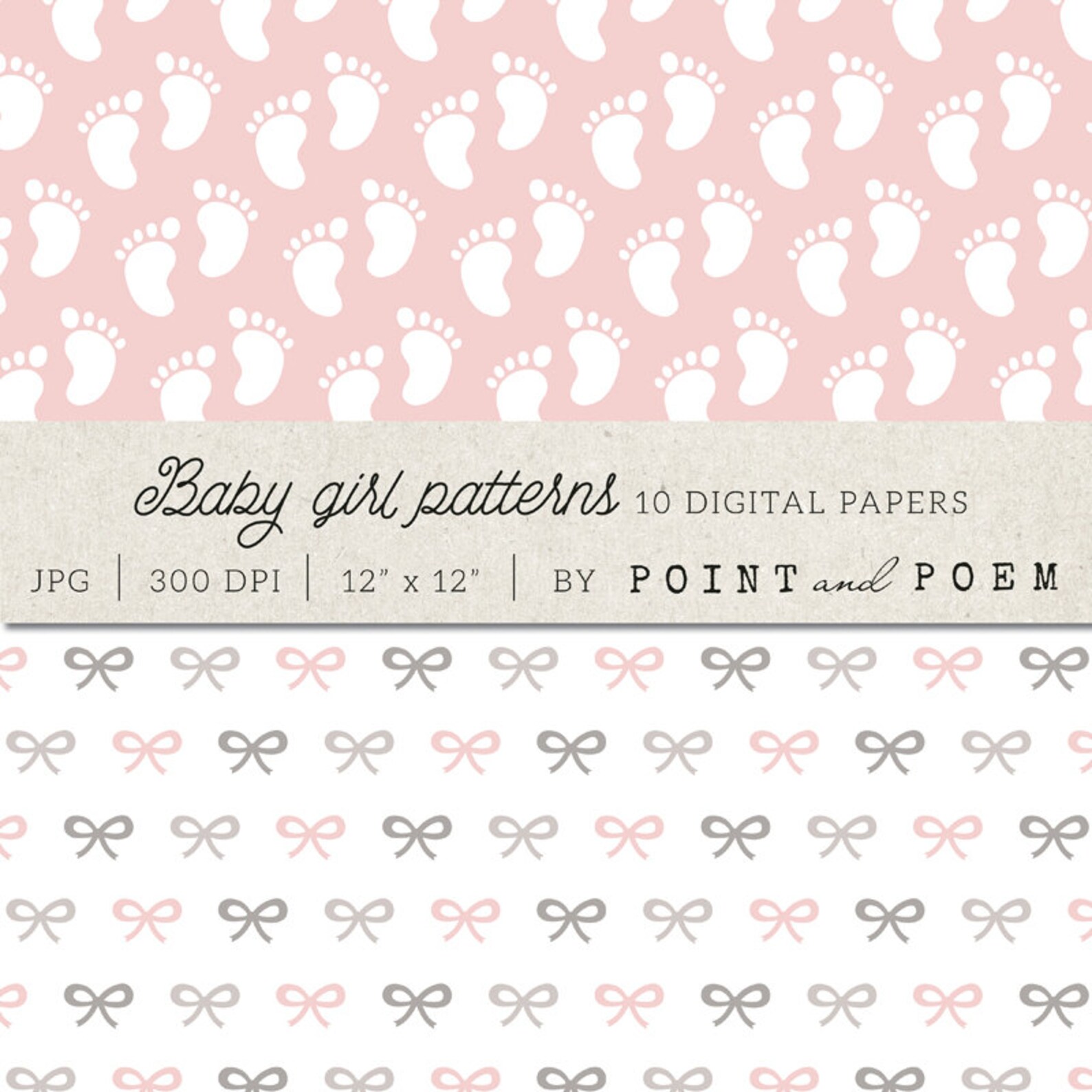 Baby Girl Digital Paper Its a Girl Patterns Baby Shower - Etsy