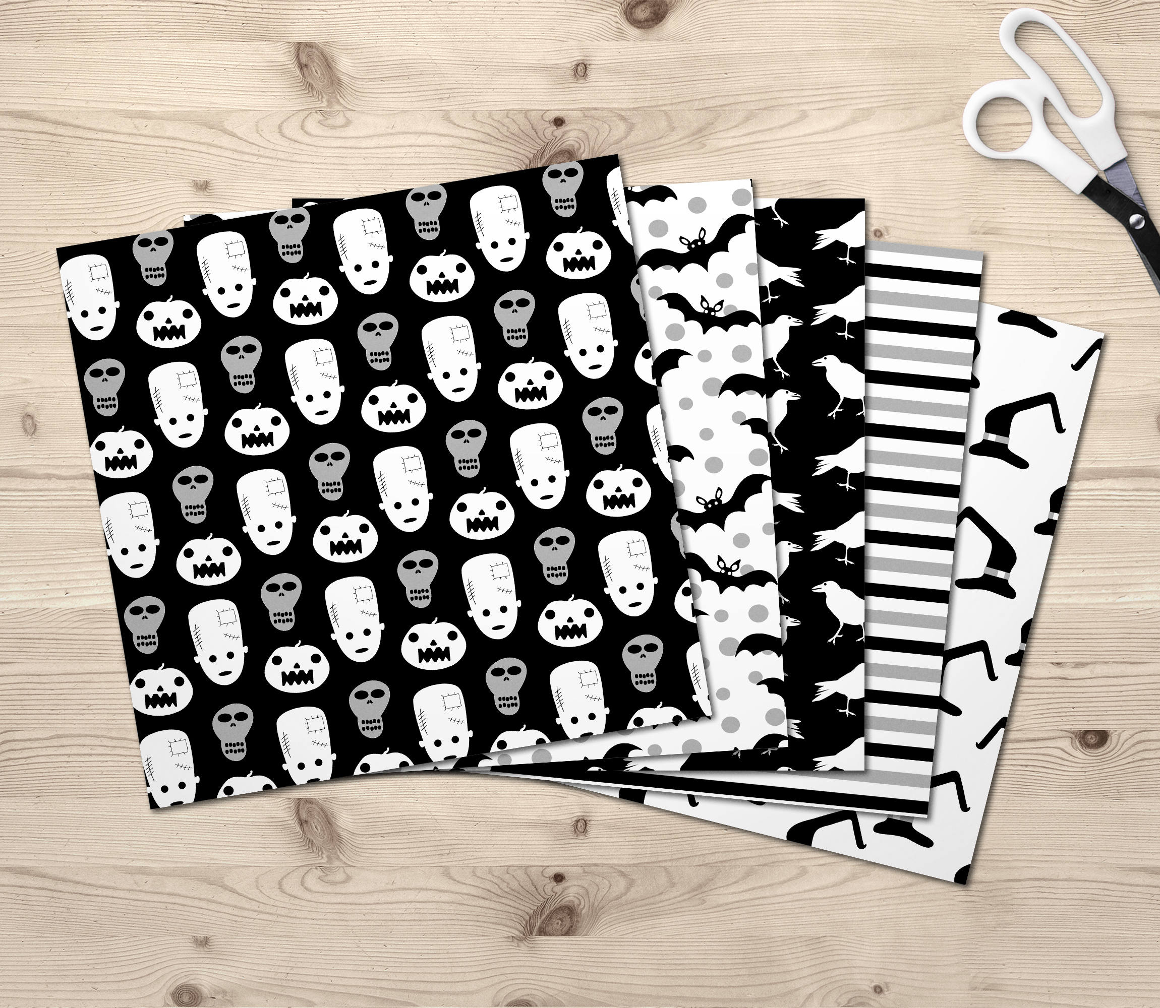 Halloween Digital Paper Spooky Ghost Digital Scrapbooking - Etsy