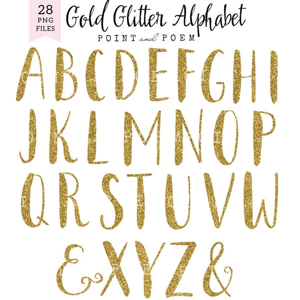 Gold Glitter Letters - Etsy