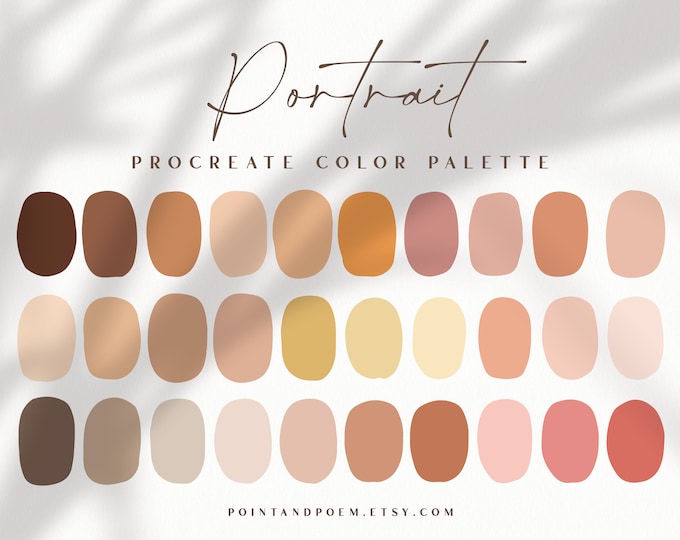 Skin Tones Procreate Color Palette for Ipad, 6 Palettes 180 Colors ...