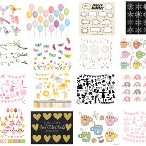 Clipart Bundle, Clipart Set, Hand Drawn Cliparts, Graphics Bundle ...