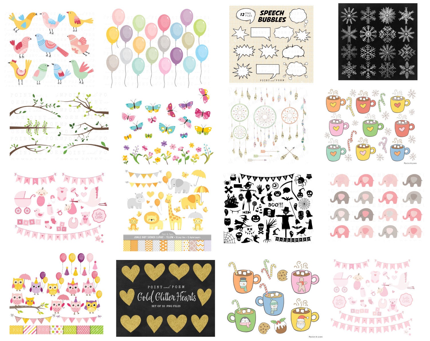 Clipart Bundle Clipart Set Hand Drawn Cliparts Graphics - Etsy Canada