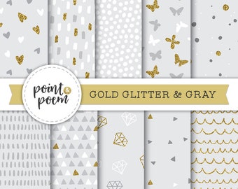 Gold Glitter Digital Paper Gold Patterns Background | Etsy