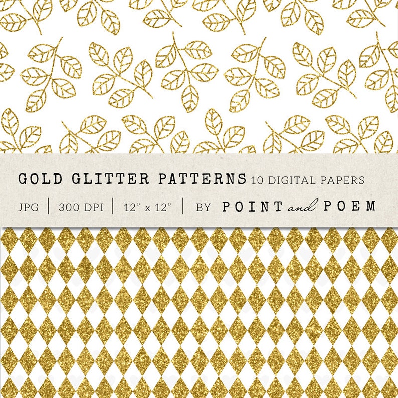 Gold Glitter Digital Paper Gold Patterns Background | Etsy