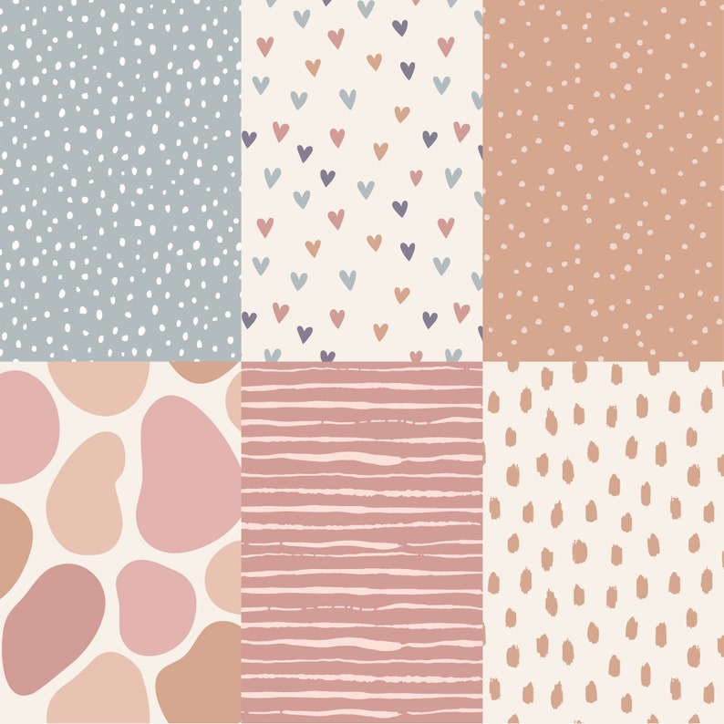 Boho Doodle Seamless Digital Papers, Earth Tones Boho Digital Paper ...