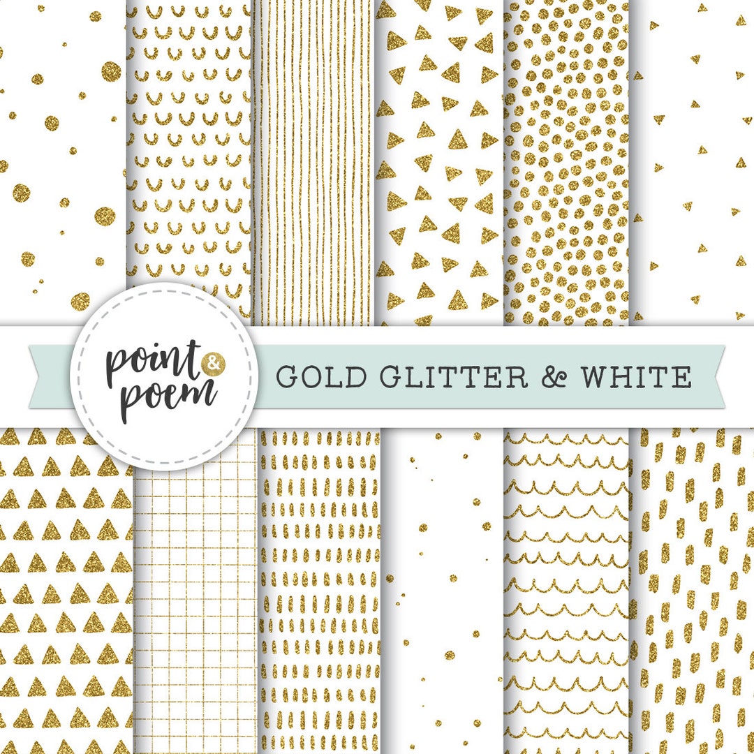 Gold Glitter Digital Paper, Gold Patterns, Background, Scrapbooking ...