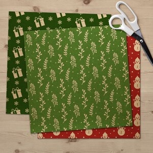 Christmas Digital Paper - Kraft Christmas - Shabby Vintage Backgrounds ...