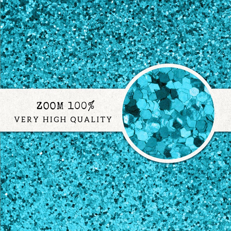 Glitter digital paper commercial use TURQUOISE GLITTER | Etsy
