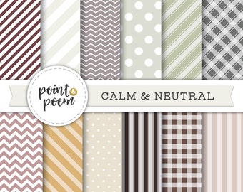 Polka Dots Digital Paper Vintage Backgrounds Retro Neutral | Etsy